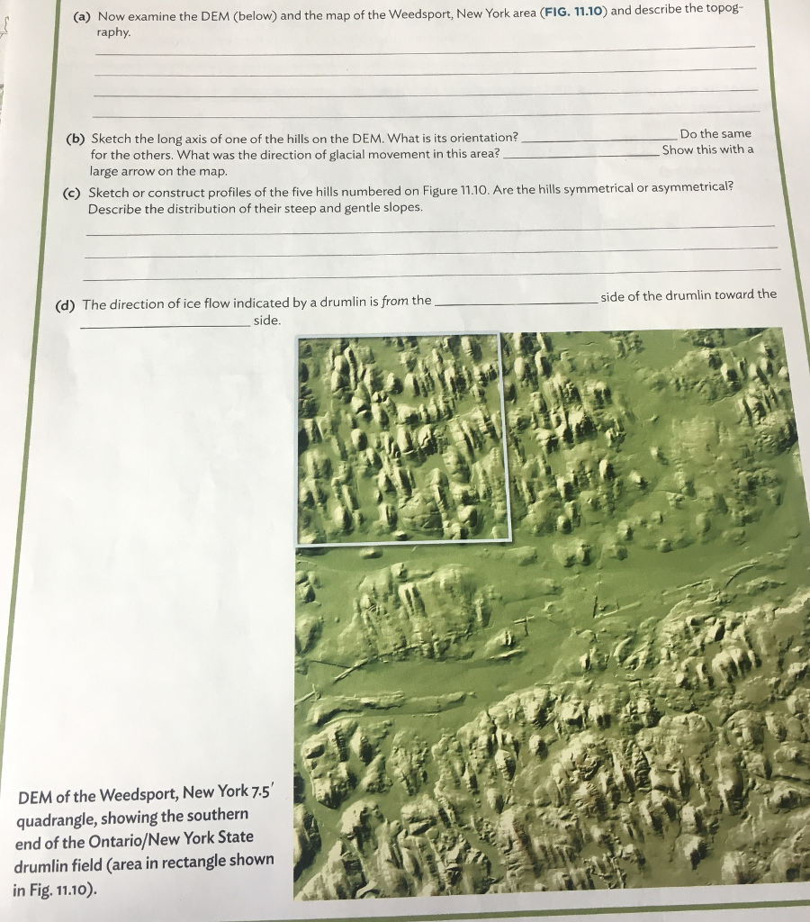 Solved (a) Now examine the DEM (below) and the map of the | Chegg.com