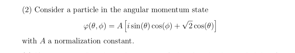 Solved 2) Consider a particle in the angular momentum state | Chegg.com