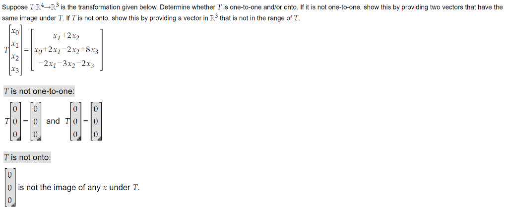 Solved Suppose T:R4-R3 is the transformation given below. | Chegg.com