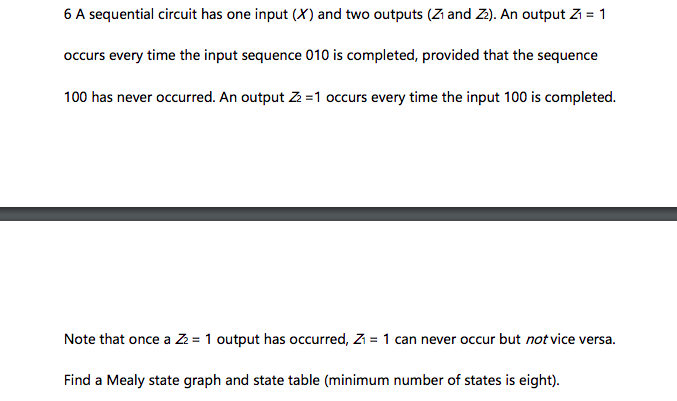 Solved 6 A sequential circuit has one input (X) and two | Chegg.com