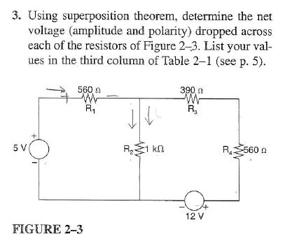 Solved Using superposition theorem, determine the net | Chegg.com