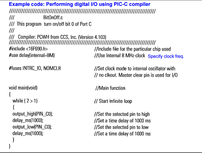 Use the PIC16F690 information and codes in the given | Chegg.com