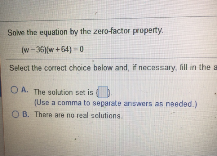 Solved Solve the equation by the zero-factor property. | Chegg.com