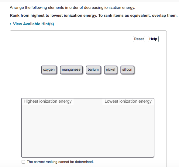 Solved Arrange the following elements in order of decreasing | Chegg.com