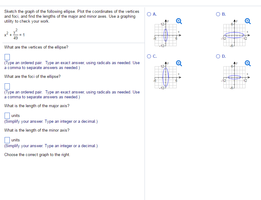 Solved Sketch the graph of the following ellipse. Plot the | Chegg.com