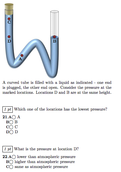 Solved A curved tube is filled with a liquid as indicated | Chegg.com