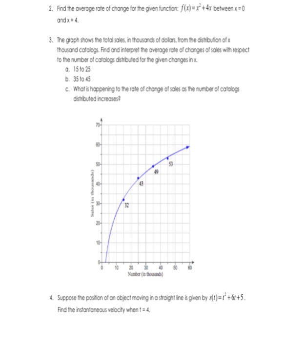 Solved Find the average rate of change for the given | Chegg.com