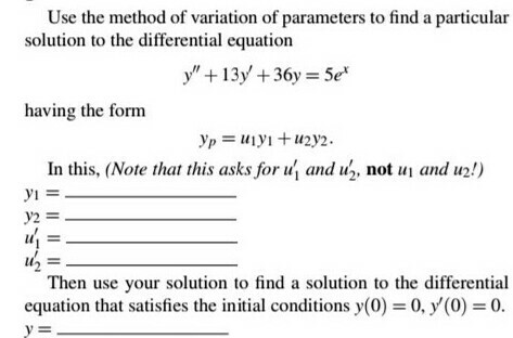 Solved 2. (1 point Find aparticular solution to the | Chegg.com