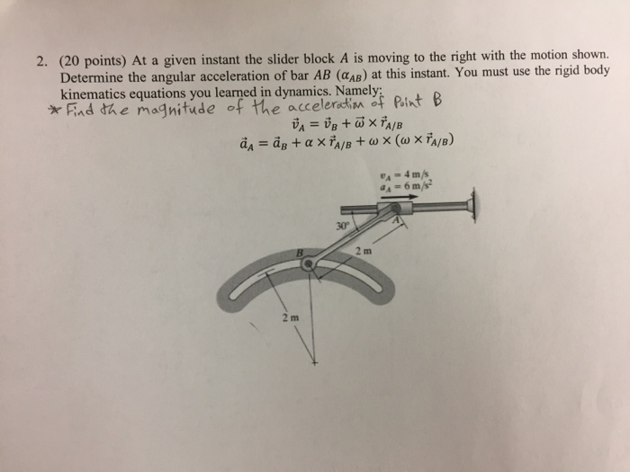 Solved 1. given instant the slider block A is moving to the | Chegg.com