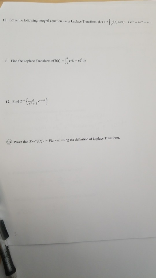 Solved 10. Solve the following integral equation using | Chegg.com