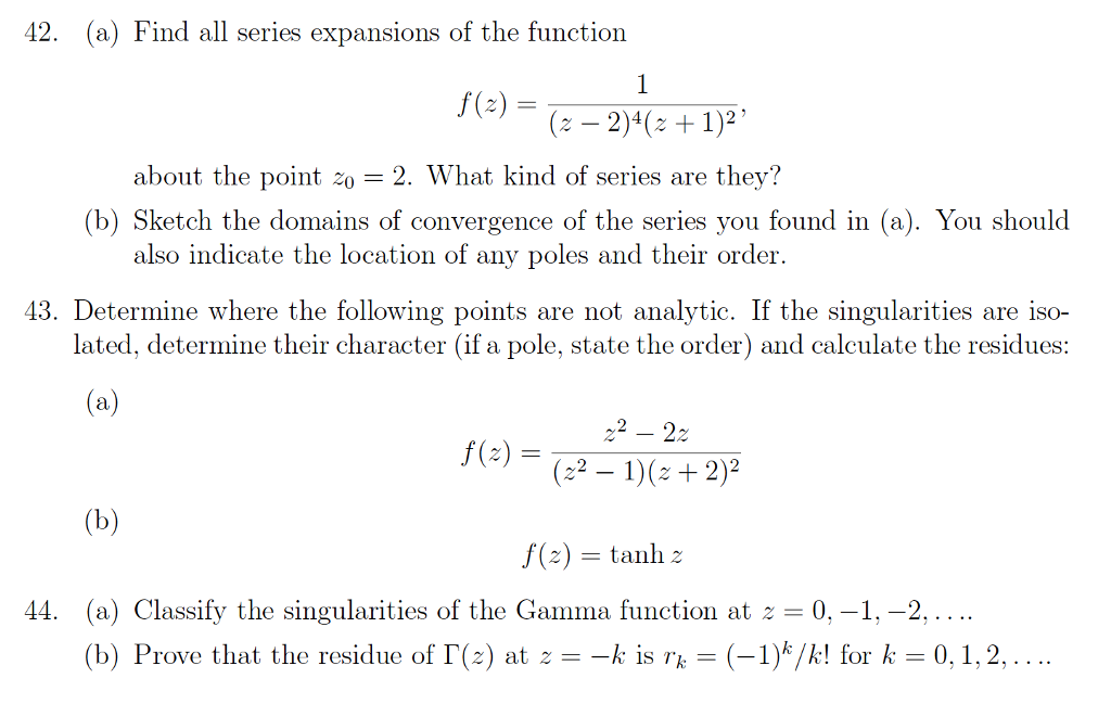Solved 42. (a) Find all series expansions of the function | Chegg.com