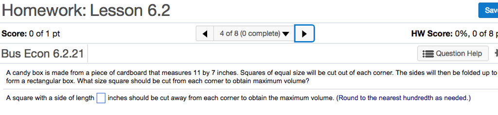 Solved Homework Lesson 6 2 Score 0 Of 1 Pt Bus Econ 6 2 14