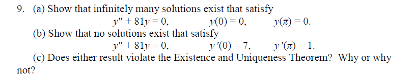Solved Show that infinitely many solutions exist that | Chegg.com