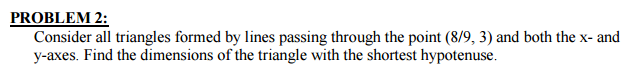 Solved Consider all triangles formed by lines passing | Chegg.com