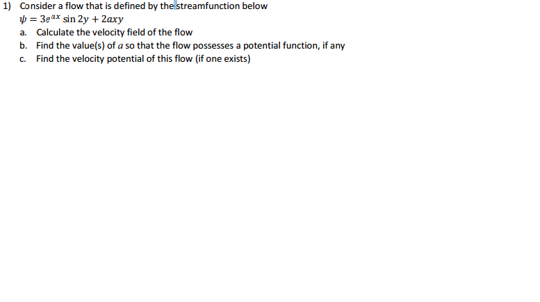 Consider a flow that is defined by the stream | Chegg.com