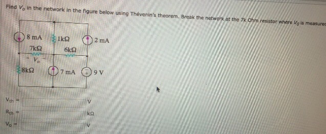 Solved Find V_0 in the network in the figure below using | Chegg.com