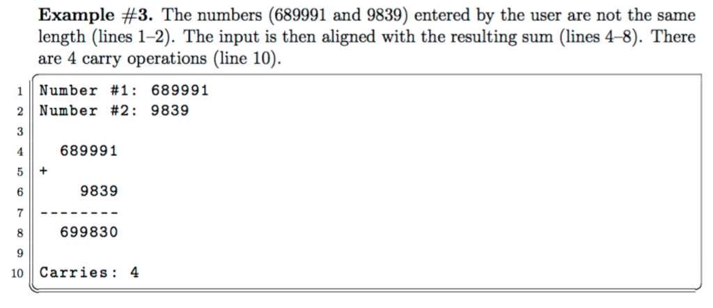 Solved Primary arithmetic. Write a program (called ql.py) | Chegg.com