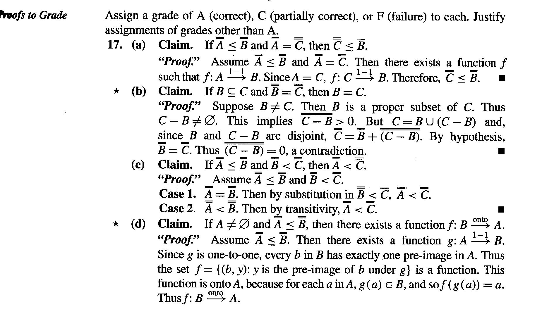 Assign a grade of A (correct), C (partially correct), | Chegg.com
