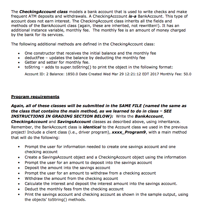 Solved import java.util.Date; public class Account private | Chegg.com