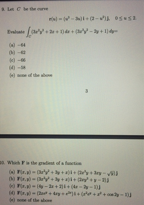 Solved Let C be the curve r(u) = (u^3 - 3u) i + (2 - u^2) j, | Chegg.com