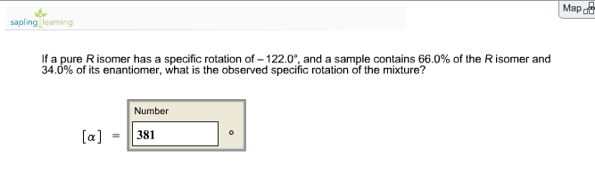 Solved pling If a pure R isomer has a specific rotation of | Chegg.com
