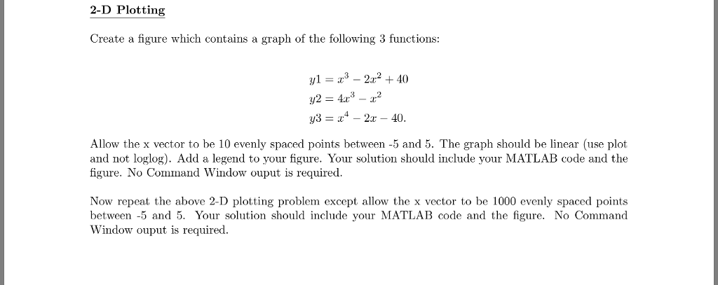 Solved 2-D Plotting Create a figure which contains a graph | Chegg.com