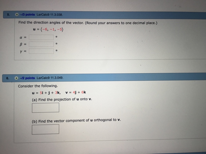 Solved Find the direction angles of the vector. (Round your | Chegg.com