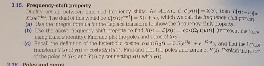 Solved 3.15. Frequency-shift property Duality occurs between | Chegg.com