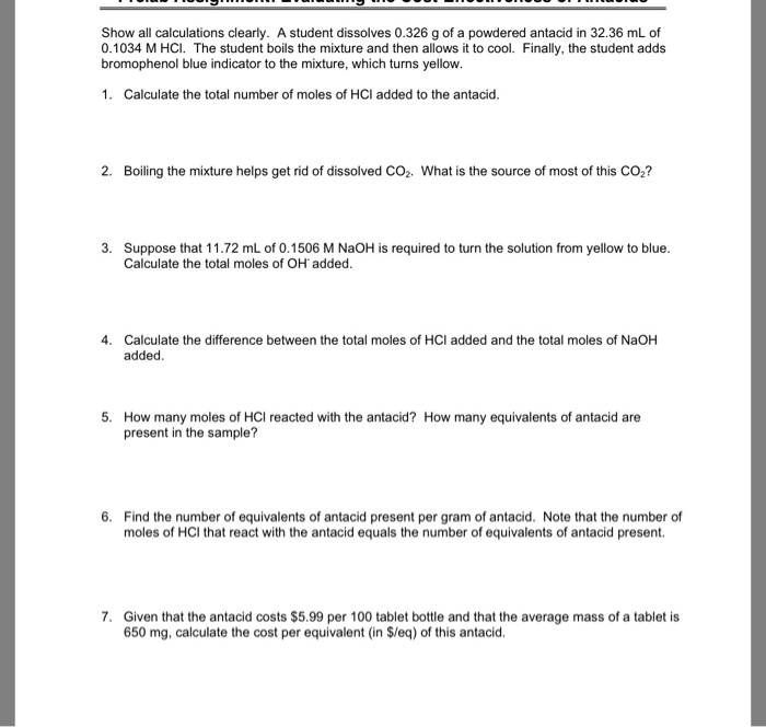 Solved Show all calculations clearly. A student dissolves | Chegg.com