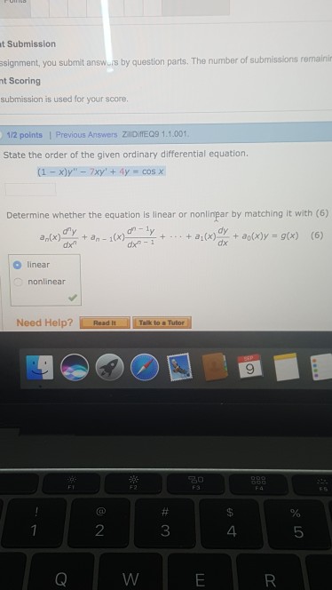 Solved State The Order Of The Given Ordinary Differential