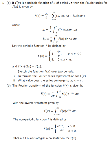 Solved 4. (a) If f(x) is a periodic function of x of period | Chegg.com