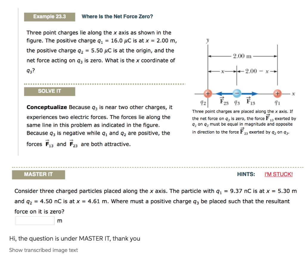 Solved Example 23.3Where ls the Net Force Zero? Where Is the | Chegg.com
