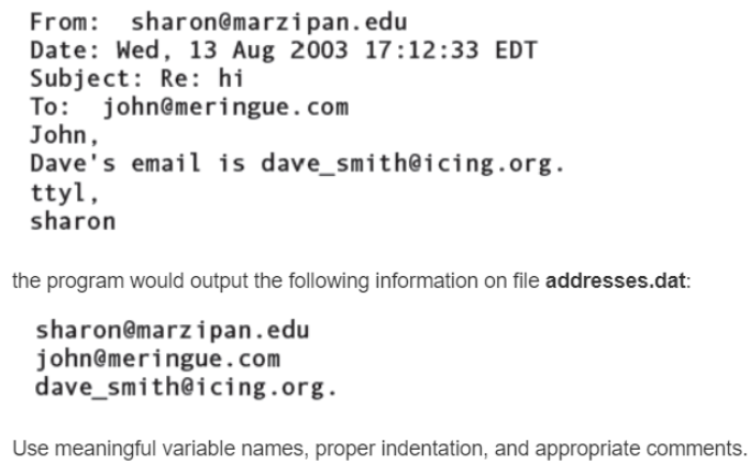 Solved Write a program that reads a file called mail.dat and | Chegg.com