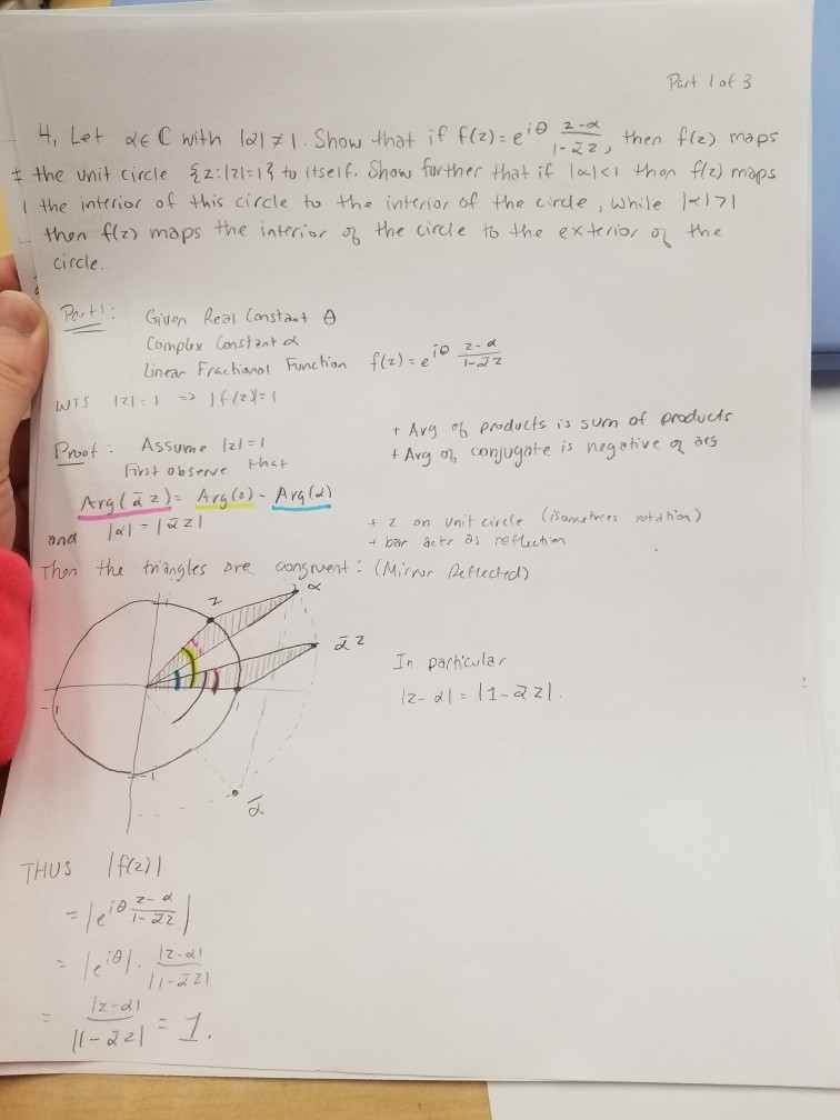 Solved show the unit circle {z l?に汚tu itself. Show further | Chegg.com