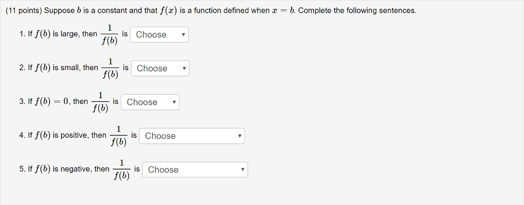 Solved (11 points) Suppose b is a constant and that f(x) is | Chegg.com