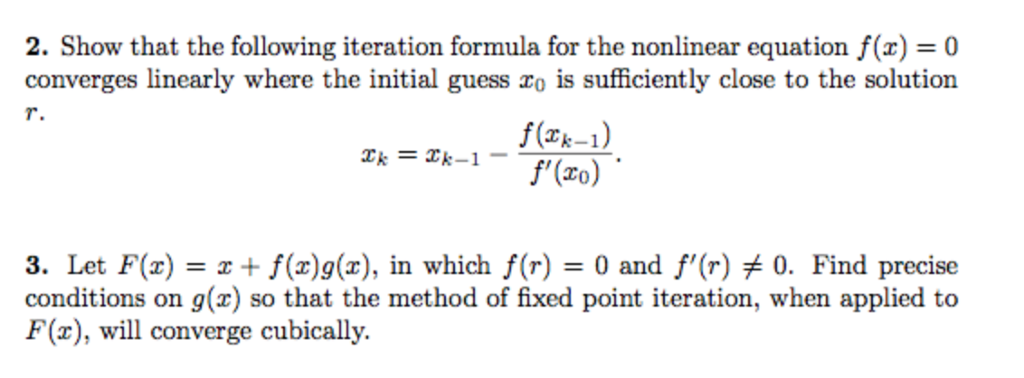 Solved Show that the following iteration formula for the | Chegg.com