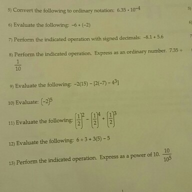 Solved Convert the following to ordinary notation: 635.10 6) | Chegg.com