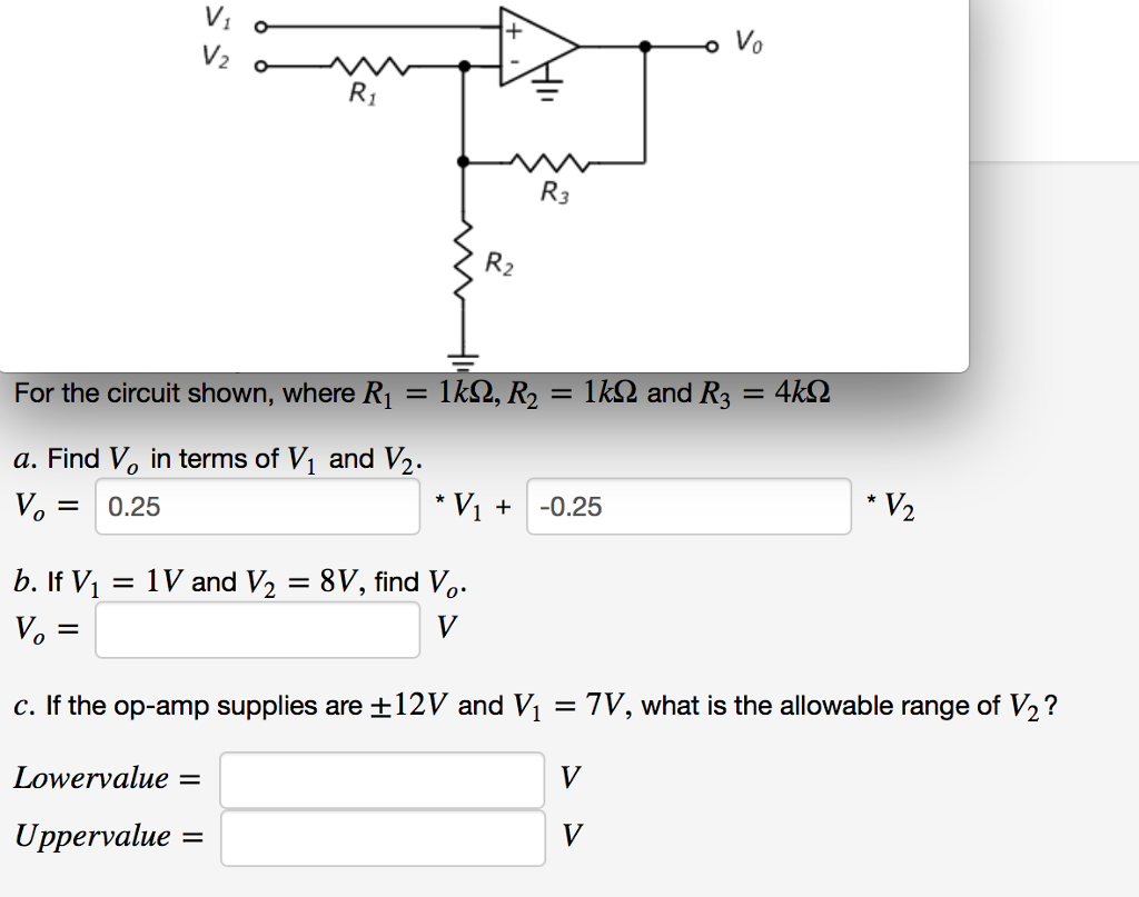 Solved Vo R1 R2 For the circuit shown, where R-1 kQ, R2 = | Chegg.com
