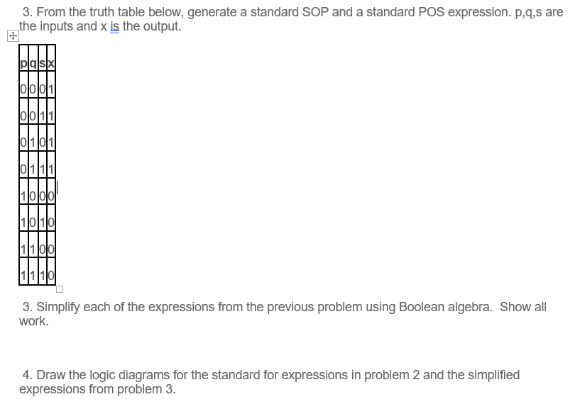 Solved 3. From the truth table below, generate a standard | Chegg.com