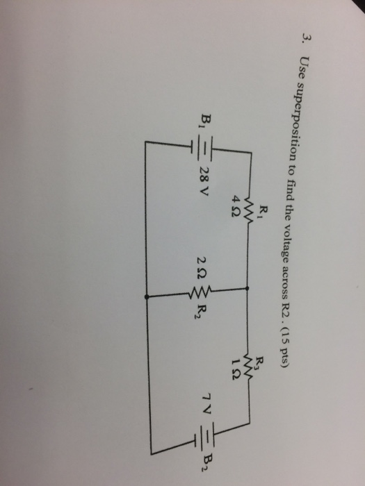 Solved Use superposition to find the voltage across R2. | Chegg.com