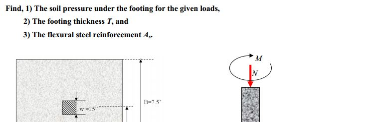Solved Find, The soil pressure under the footing for the | Chegg.com
