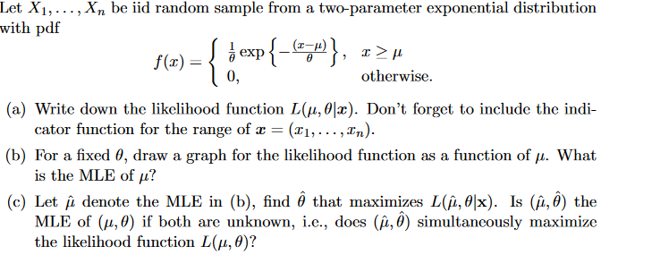 Solved Let Xi,..., Xn be iid random sample from a | Chegg.com