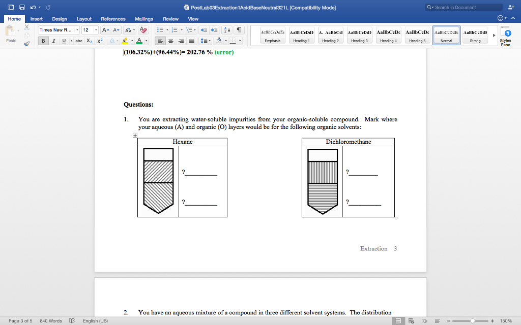 Solved You are extracting water-soluble impurities from your | Chegg.com