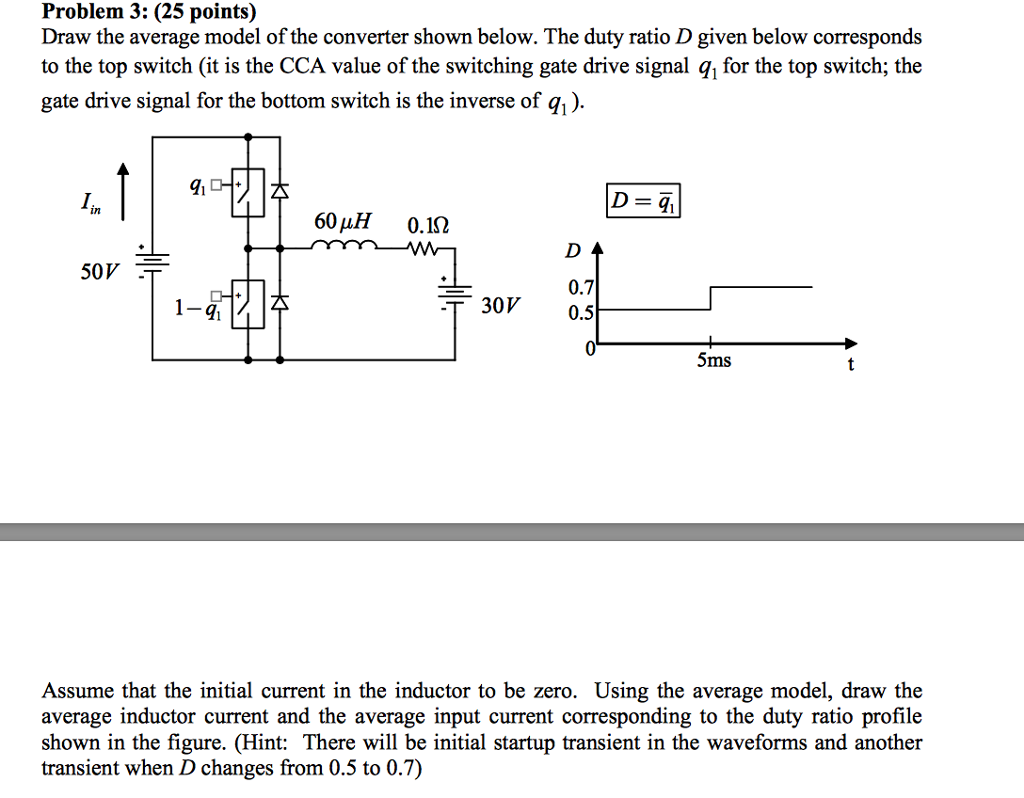 Solved Draw the average model of the converter shown below. | Chegg.com