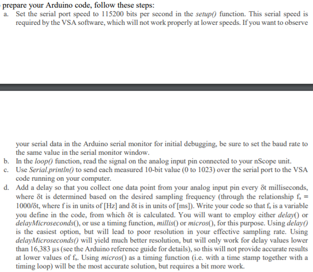 Solved prepare your Arduino code, follow these steps a. Set | Chegg.com