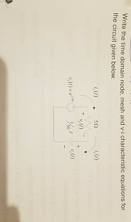 Solved Write the time domain node, mesh and v-i | Chegg.com