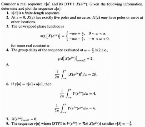Solved Consider a real sequence xIn] and its DTFT X(e). | Chegg.com