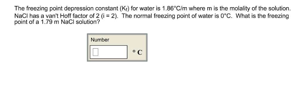 Solved The freezing point depression constant (K_f) for | Chegg.com
