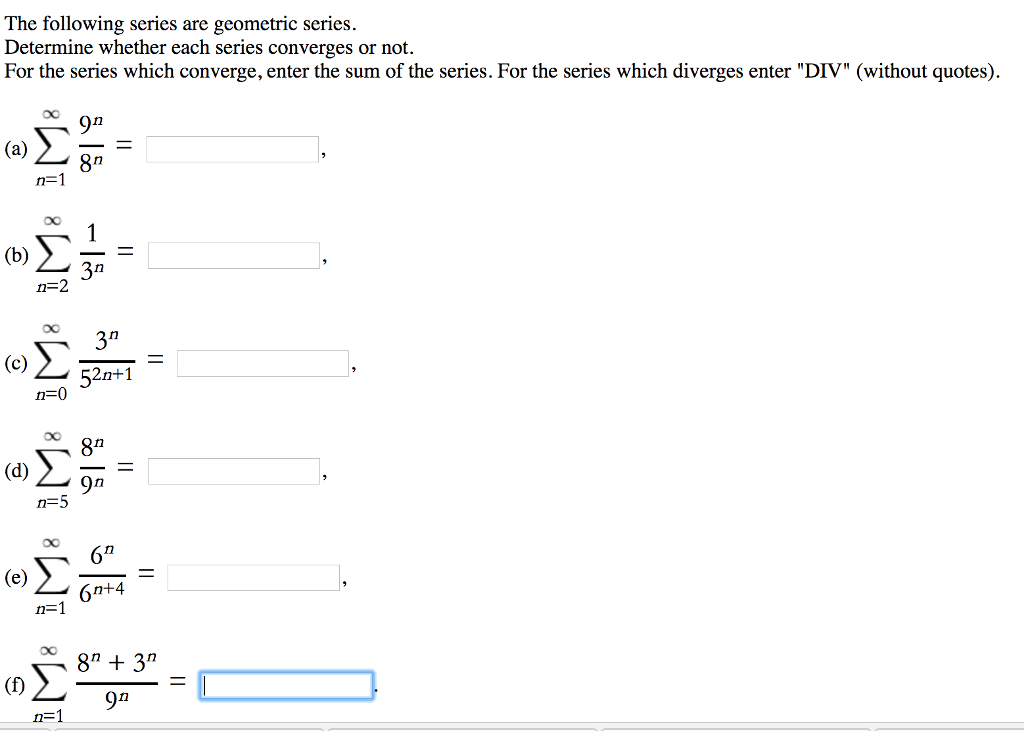 Solved The following series are geometric series Determine | Chegg.com
