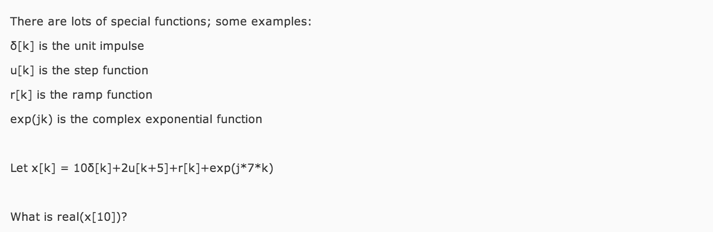 Solved There are lots of special functions; some examples: | Chegg.com